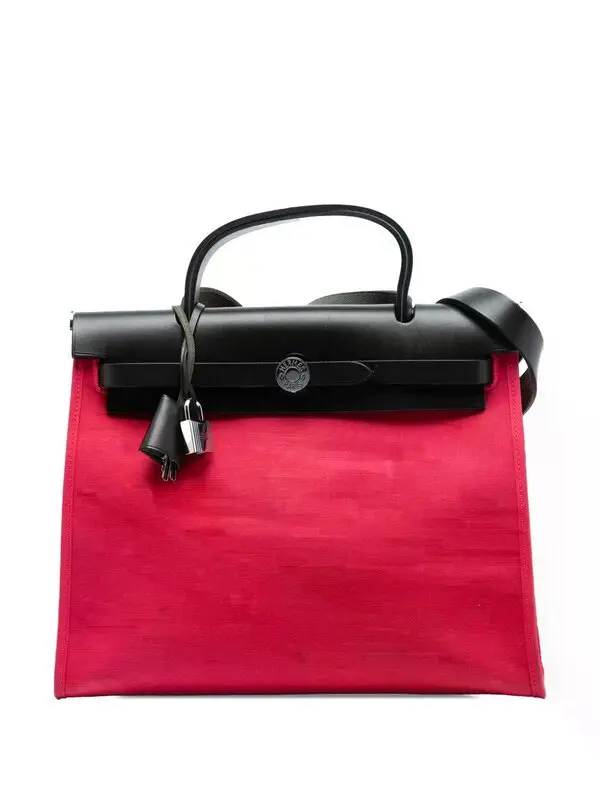 Hermès 2017 Toile Herbag Zip 31 Satchel - Pink