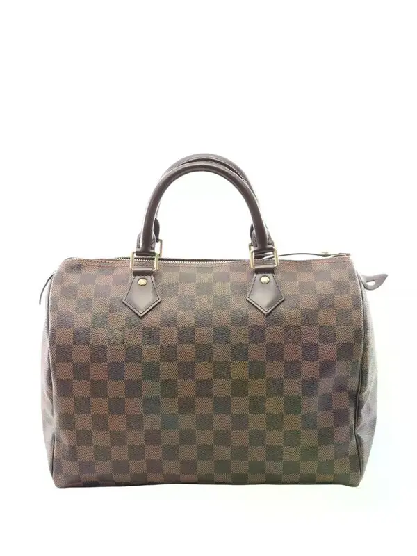 LOUIS VUITTON 2015 Damier Ebene Speedy 30 Boston Bag - Brown