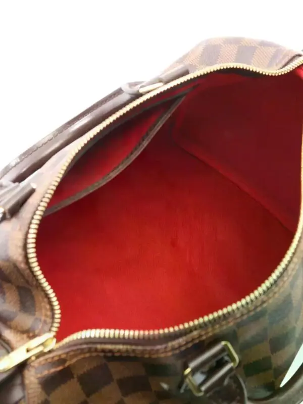 LOUIS VUITTON 2015 Damier Ebene Speedy 30 Boston Bag - Brown