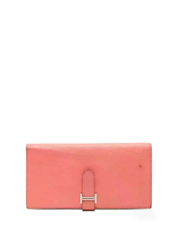 Hermès 2020 Chevre Mysore Bearn Wallet Long Wallets - Pink