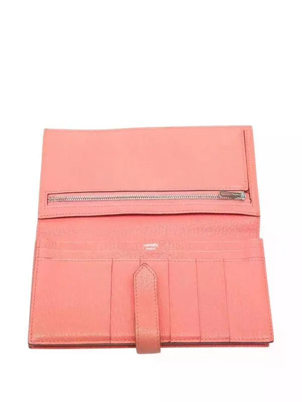Hermès 2020 Chevre Mysore Bearn Wallet Long Wallets - Pink
