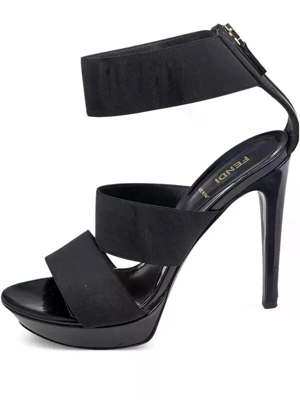 Fendi Leather Platform Stretch Sandals
