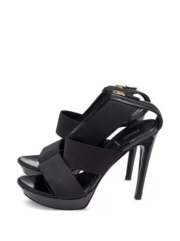 Fendi Leather Platform Stretch Sandals