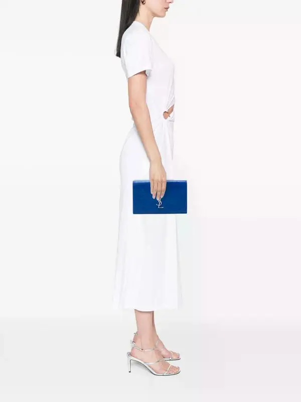 Saint Laurent 2015 Croc Embossed Monogram Kate Clutch