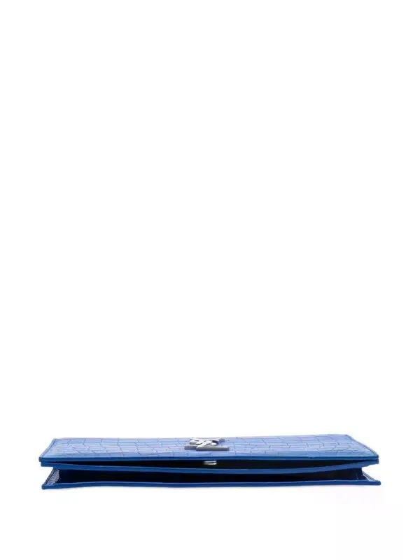 Saint Laurent 2015 Croc Embossed Monogram Kate Clutch