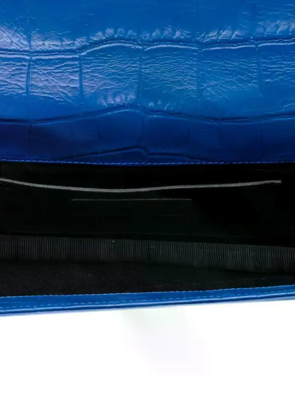 Saint Laurent 2015 Croc Embossed Monogram Kate Clutch