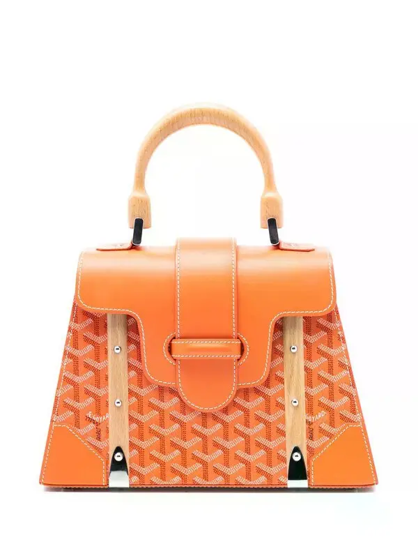 Goyard 2019 Goyardine Saigon Structured Pm Satchel - Orange
