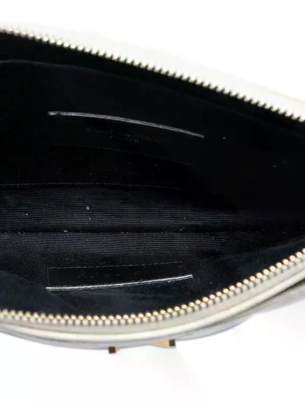Saint Laurent 2020 Grain De Poudre Chevron Monogram Clutch Bag