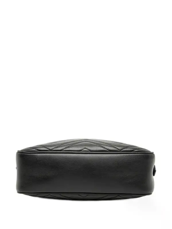 Gucci Small Gg Marmont Matelassé Leather Crossbody Bag - Black