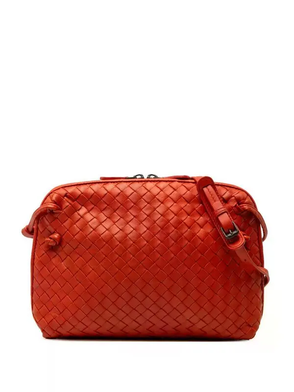 Bottega Veneta Nappa Intrecciato Nodini Crossbody Bag - Orange