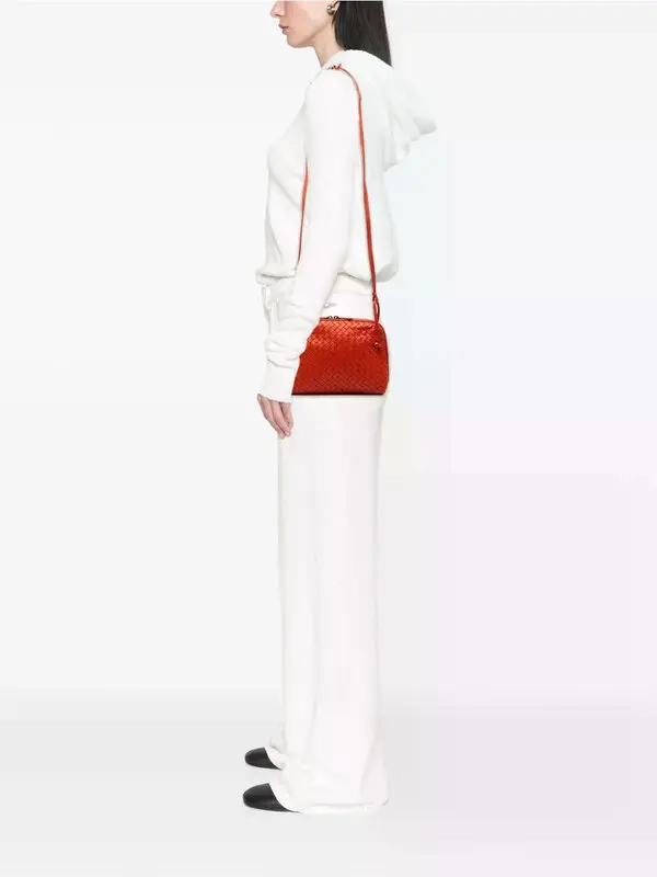 Bottega Veneta Nappa Intrecciato Nodini Crossbody Bag - Orange