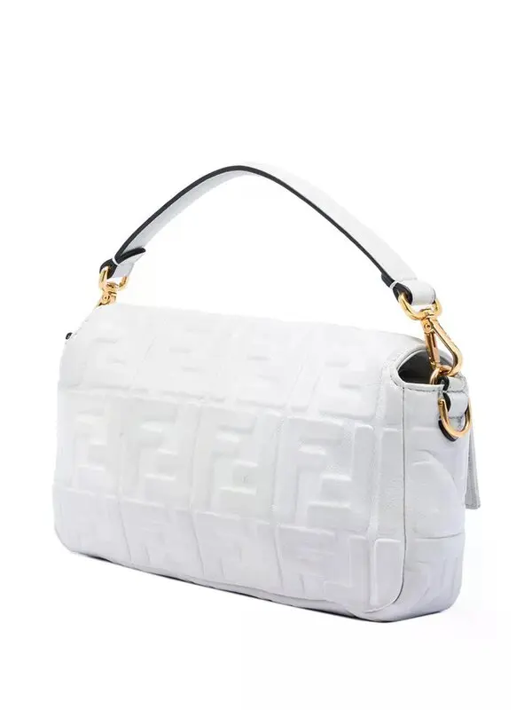 Fendi Zucca Embossed Leather Baguette Satchel