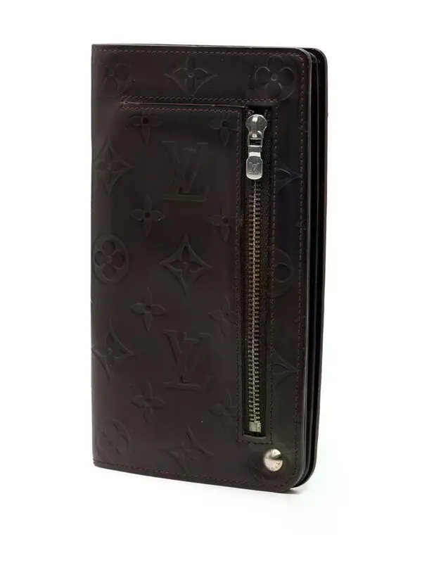 LOUIS VUITTON 2002 Monogram Glace Hoist Organizer Wallet Long Wallets