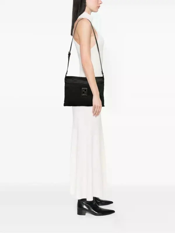 Fendi Zucca Canvas Shoulder Bag - Black