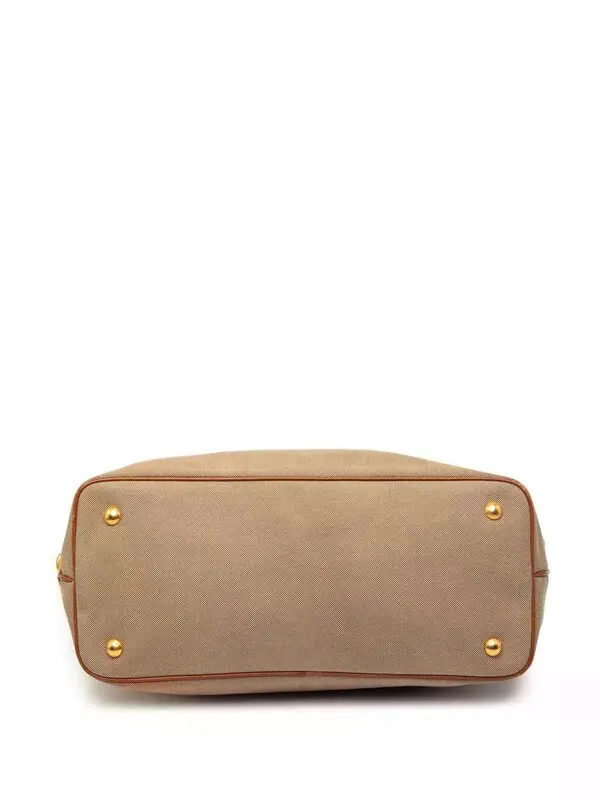 Prada 2013-2025 Canapa Logo Convertible Tote Satchel - Brown