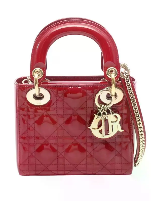Dior 2019 Mini Patent Leather Lady Satchel - Red