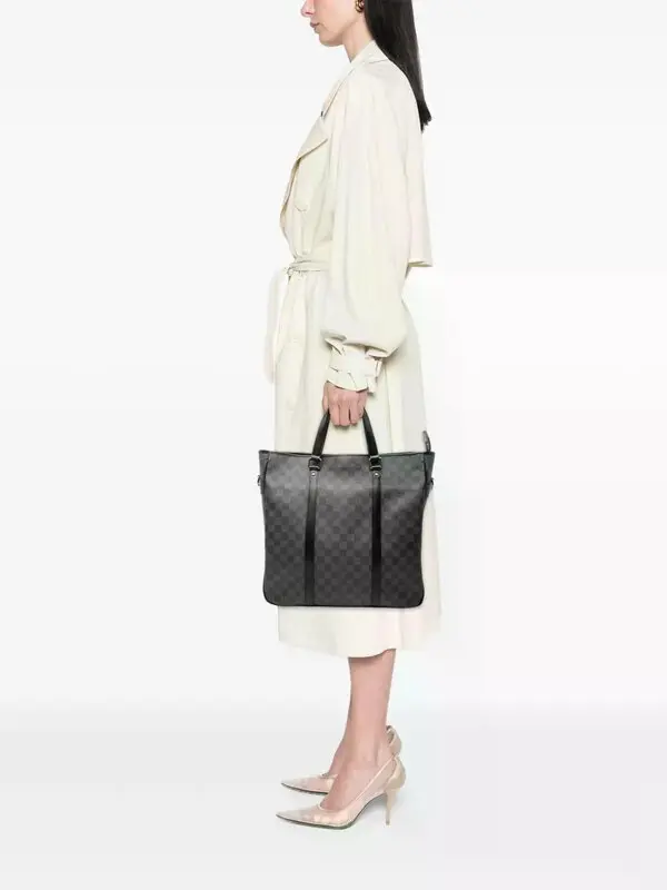 LOUIS VUITTON 2009 Damier Graphite Tadao Satchel - Black