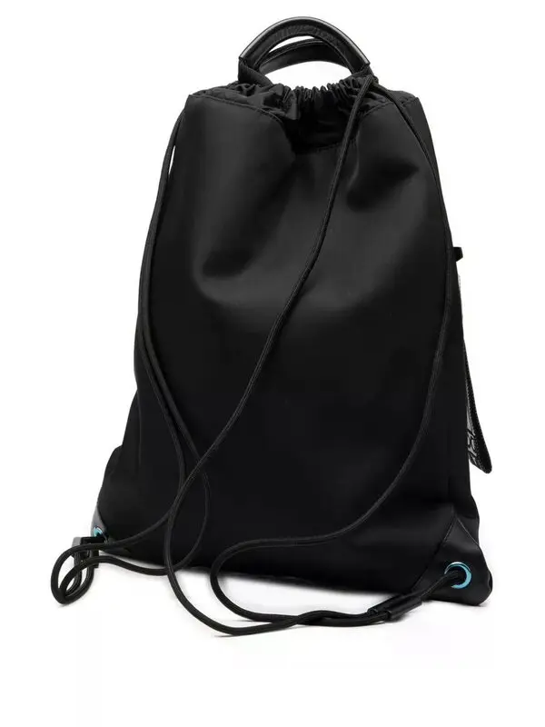 Dolce & Gabbana black nylon drawstring backpack Dolce & Gabbana Nylon Logo Drawstring Backpack - Black  main image 3
