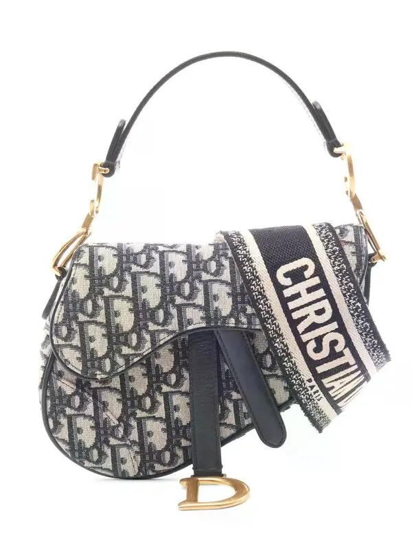Dior Mini Oblique Saddle Bag - Black