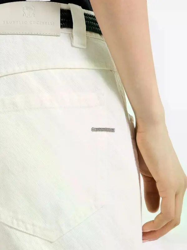 Brunello Cucinelli Dyed Denim Trousers With Bartack - Neutrals