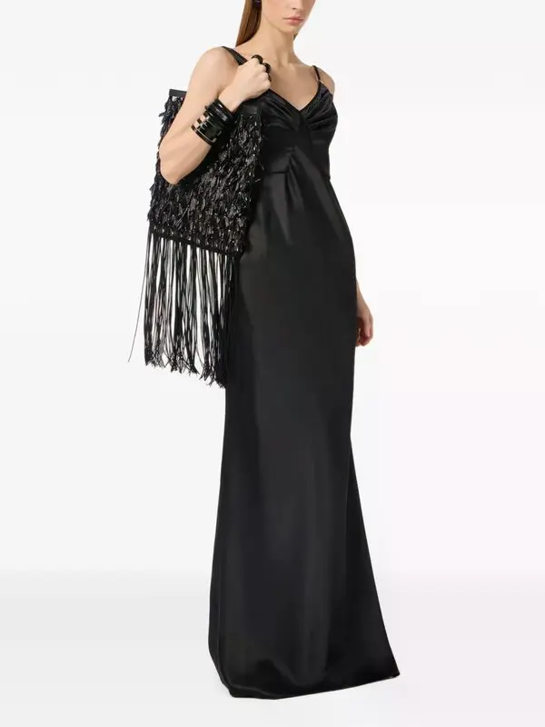 Elisabetta Franchi Red Carpet Dress In Satin - Black