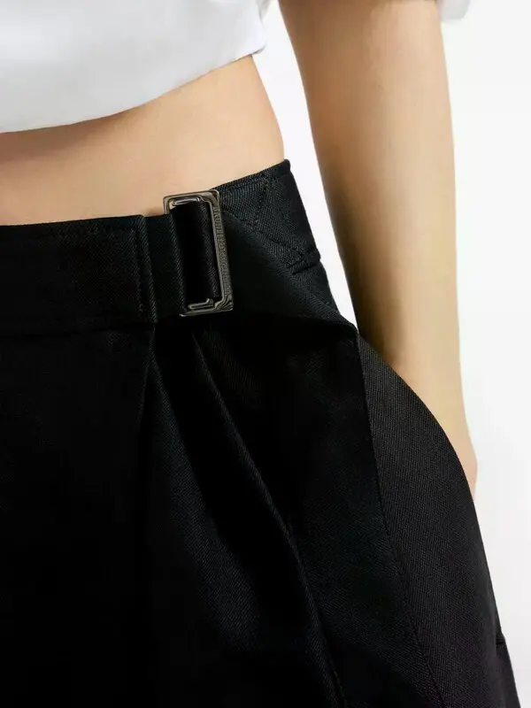Brunello Cucinelli Fluid Twill Palazzo Trousers With Monili Embellishment - Black