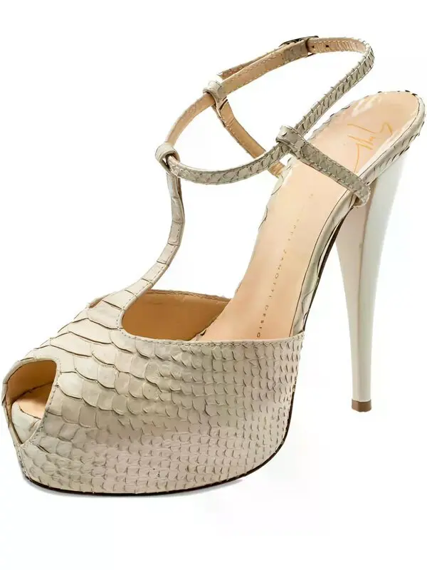 GIUSEPPE ZANOTTI 150mm Python-embossed Leather Sandals