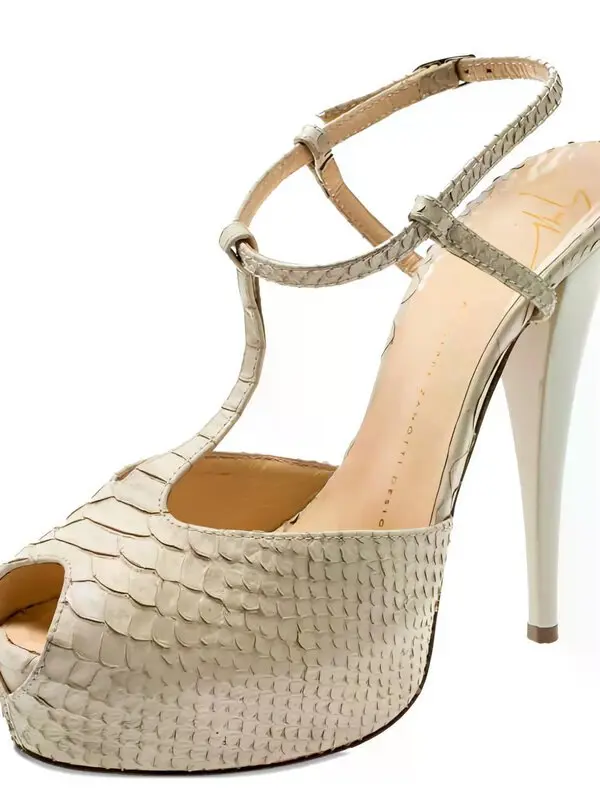 GIUSEPPE ZANOTTI 150mm Python-embossed Leather Sandals
