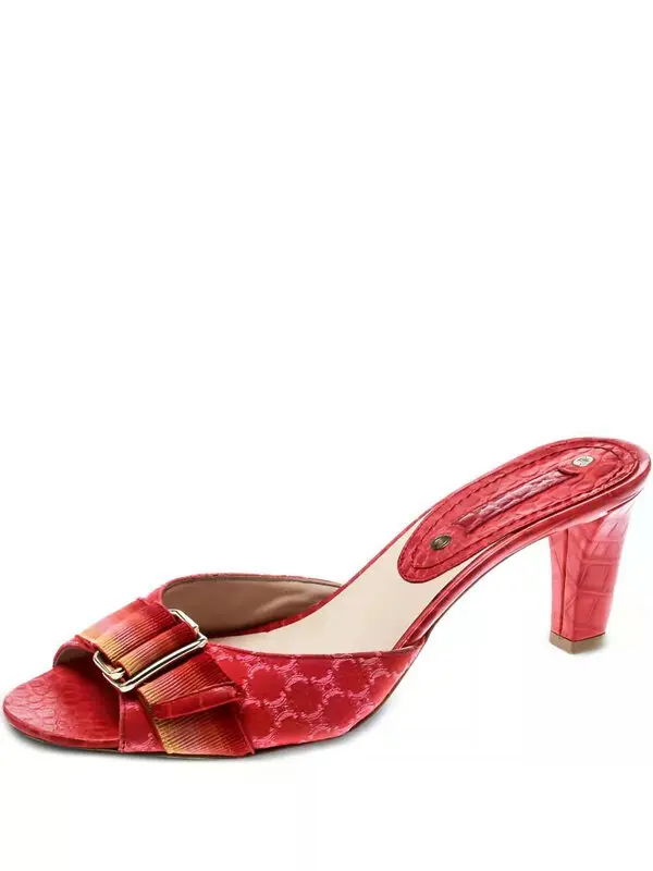Celine 60mm Crocodile-embossed Sandals - Red