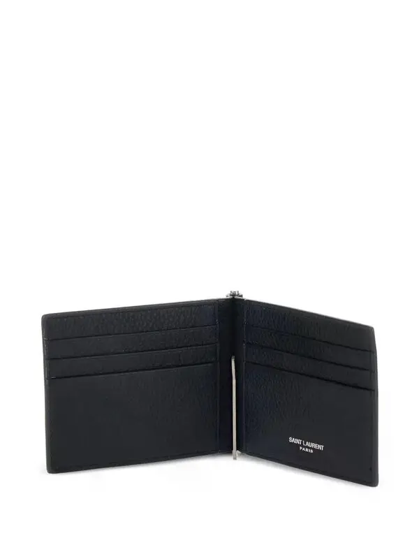 Saint Laurent Logo Calf Wallet - Blue