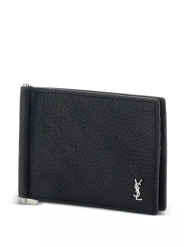 Saint Laurent Logo Calf Wallet - Blue