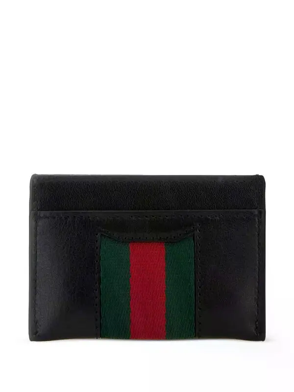 Gucci Horsebit Striped Leather Card Holder