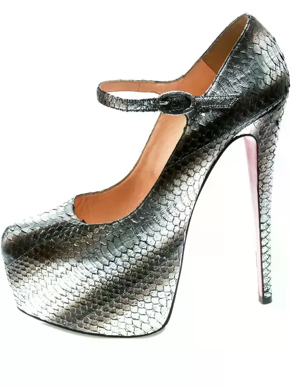 CHRISTIAN LOUBOUTIN 165mm Snakeskin Pumps - Silver