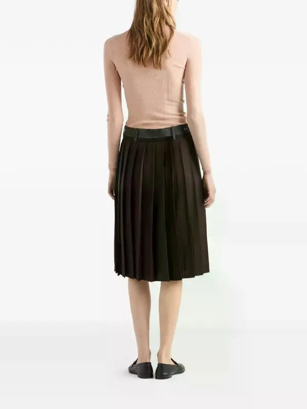 Prada Ribbed Knit Wool Crewneck Sweater - Pink