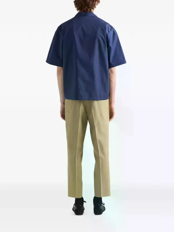 Prada Short-sleeved Technical Cotton Shirt - Blue