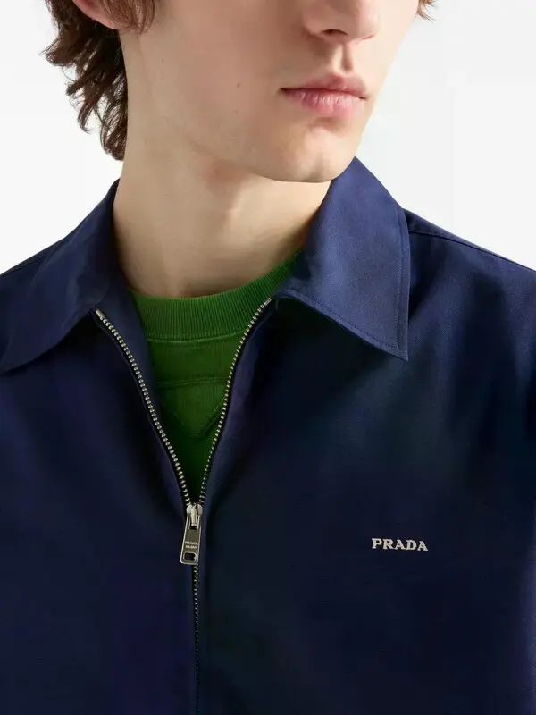 Prada Short-sleeved Technical Cotton Shirt - Blue
