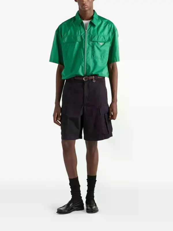 Prada Short-sleeved Light Re-nylon Shirt - Green