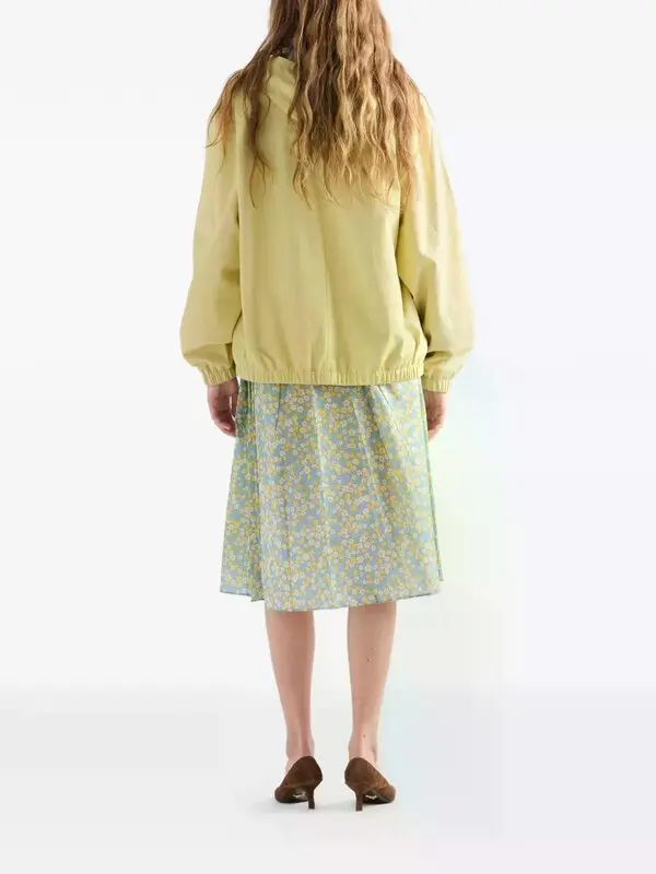 Prada Full Floral-print Re-nylon Skirt - Blue