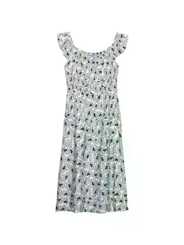 Prada Floral Print Pongé Midi Dress