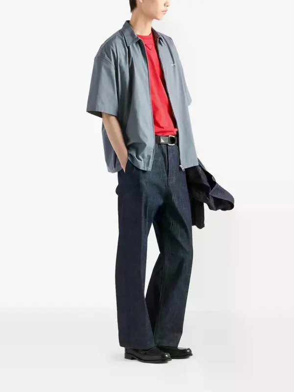 Prada Short-sleeved Technical Cotton Shirt