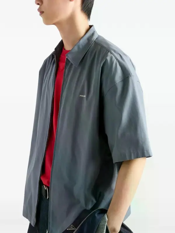 Prada Short-sleeved Technical Cotton Shirt