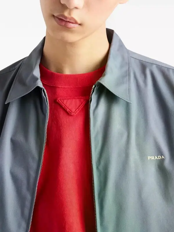 Prada Short-sleeved Technical Cotton Shirt - Grey | Editorialist