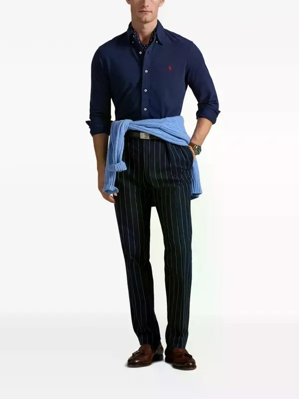 Polo Ralph Lauren Featherweight Embroidered Long-sleeved Shirt - Blue