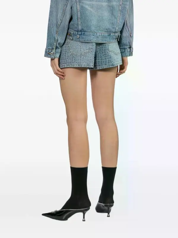SELF-PORTRAIT Rhinestone Denim Shorts