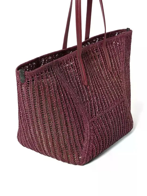 Brunello Cucinelli Techno Raffia Bc Duo Bag - Red