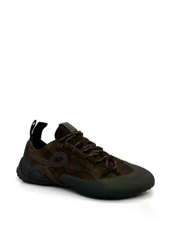 Loewe Grip Anagram-appliqué Suede Sneakers - Brown