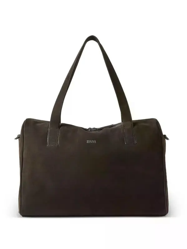 Zegna Logo-detail Tote Bag - Brown