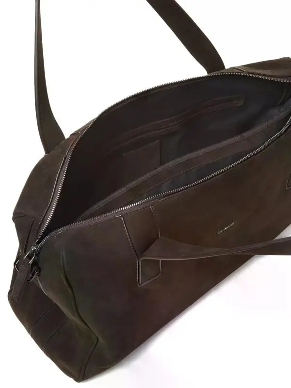 Zegna Logo-detail Tote Bag - Brown