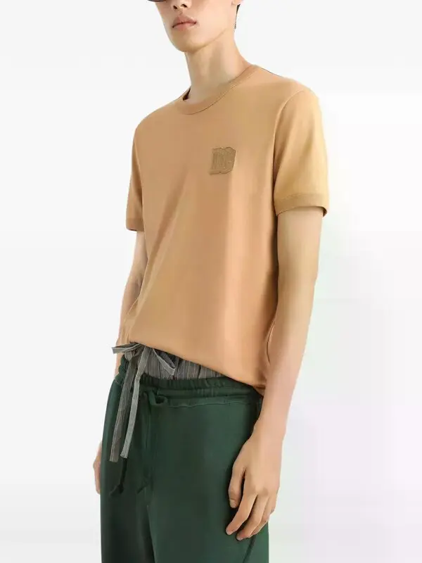 Dolce & Gabbana Cotton T-shirt With Patch - Neutrals