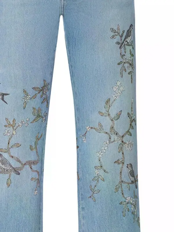 Amiri Floral-embellished Straight Leg Jeans